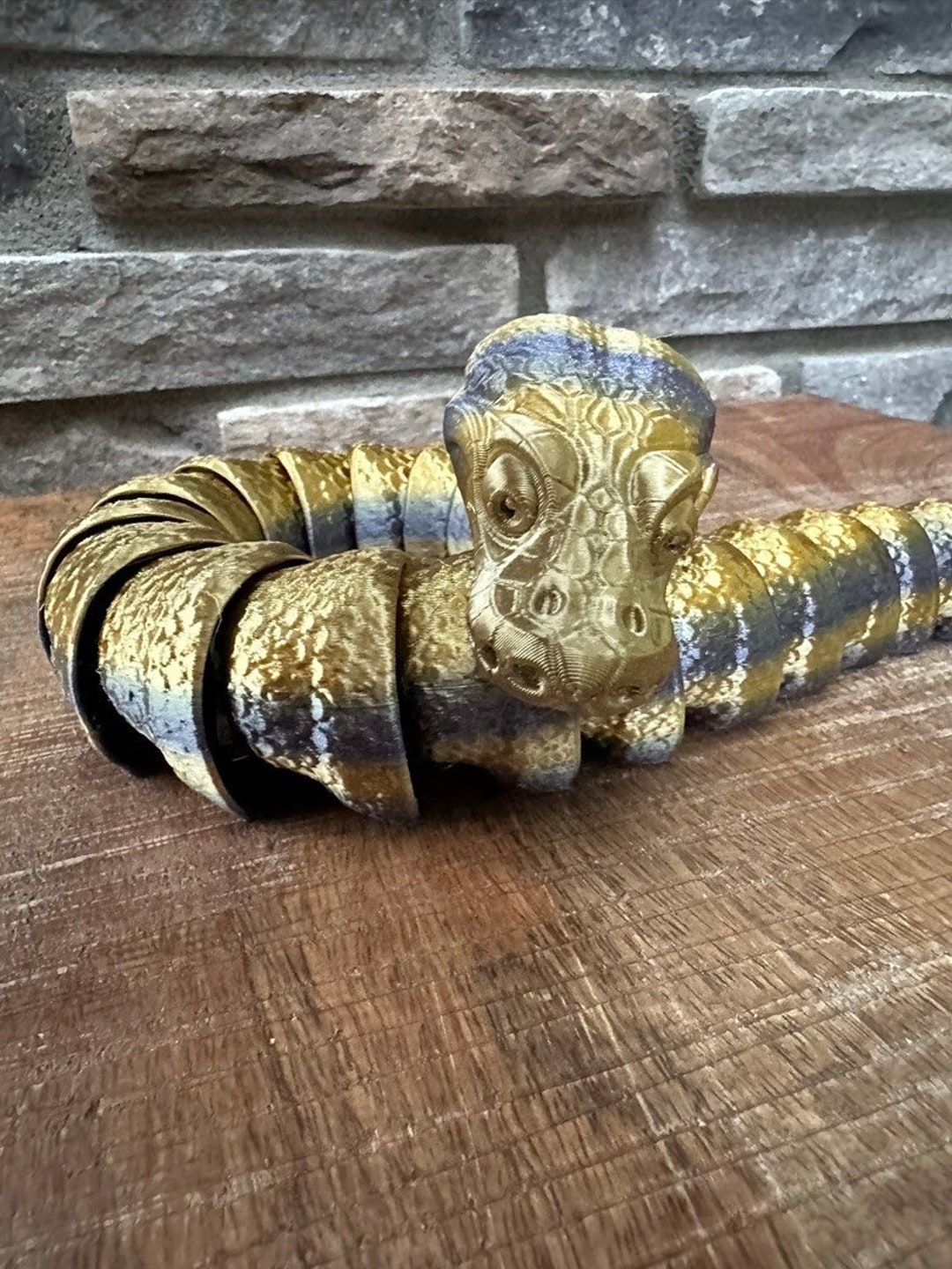 Large Ball Python Snake 3D Printed Articulated Fidget Custom Figurine ...