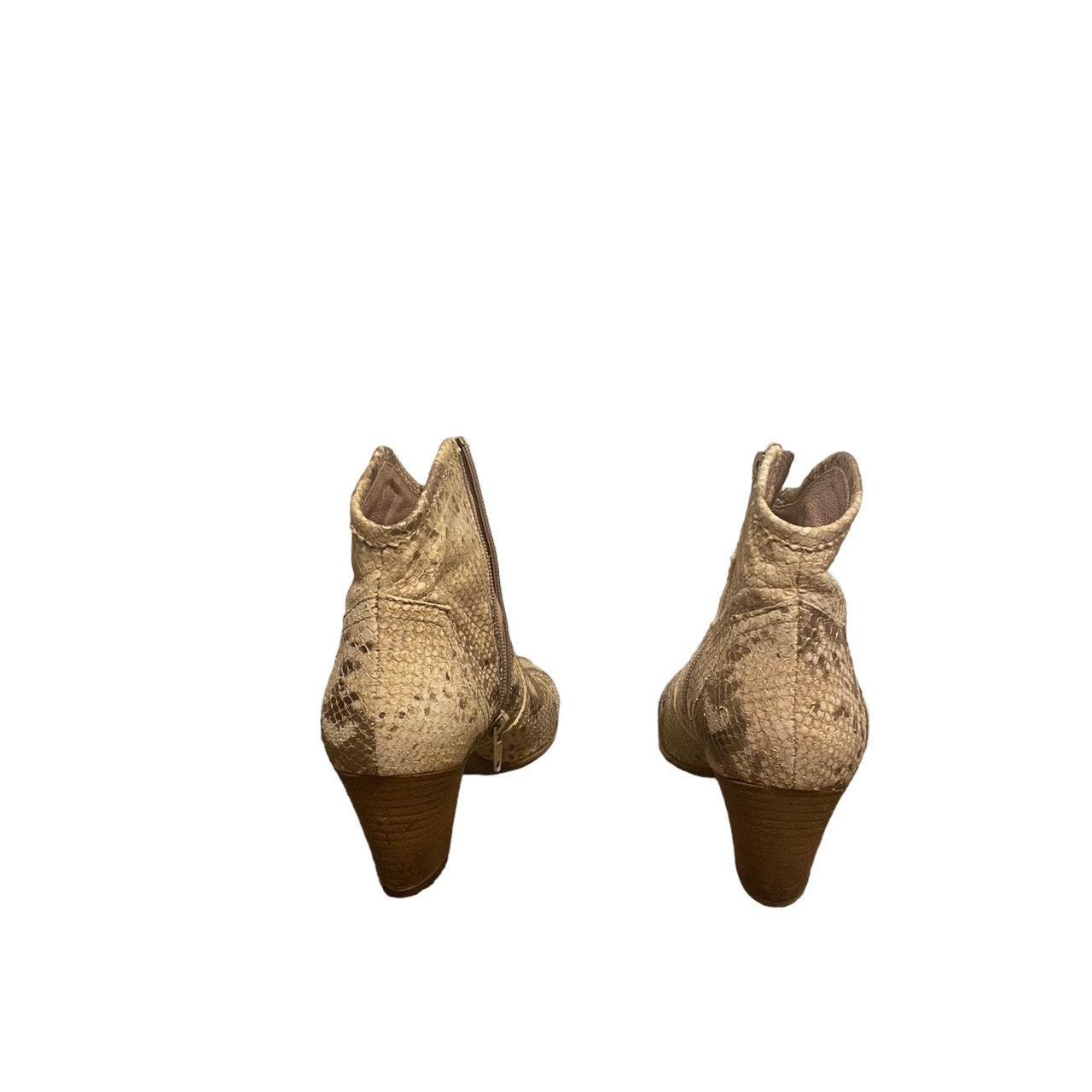 Vintage Italian Python-embossed Gold Ankle Boots - Etsy