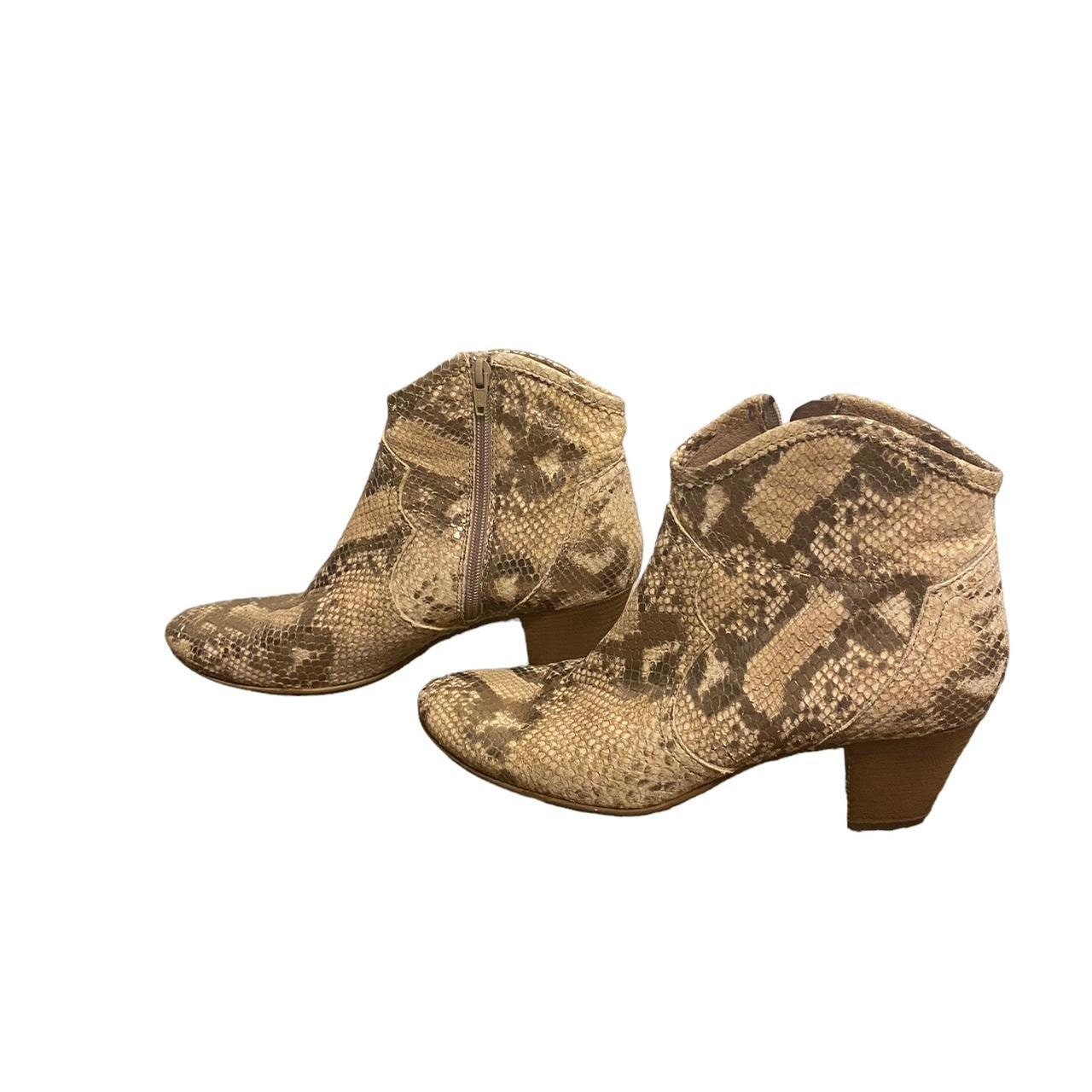 Vintage Italian Python-embossed Gold Ankle Boots - Etsy