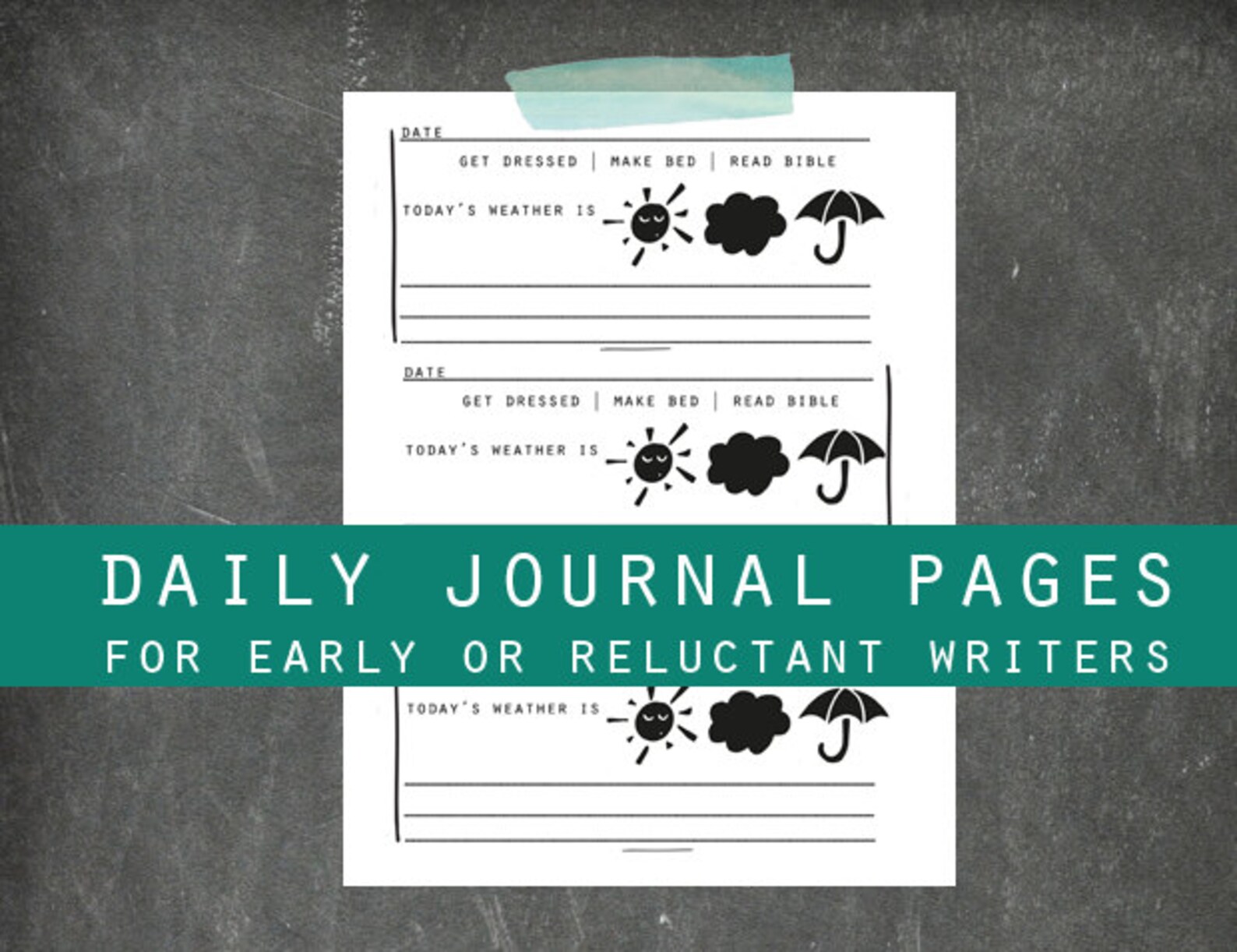 Daily Journal Pages | Printable | Homeschool | Pages for the Early or ...