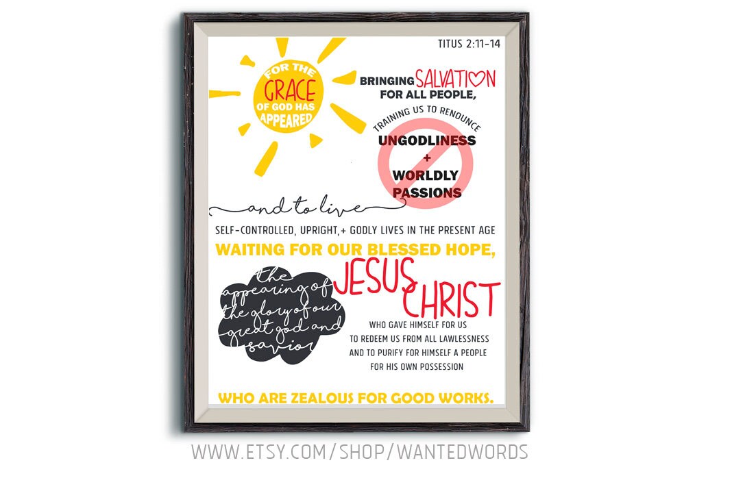 Titus 2:11-14 Bible Verse Printable Wall Art for Kids | Graphic Memory ...