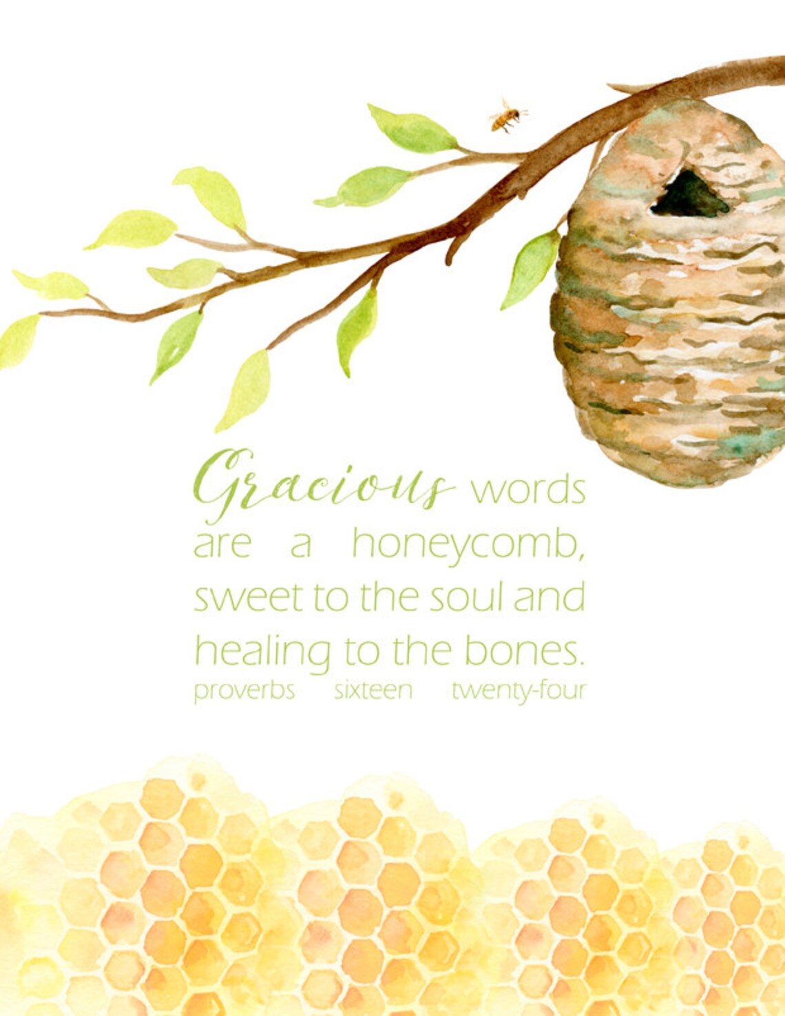 Gracious Kind Words Are a Honeycomb | Proverbs 16:24 | Bible Verse ...