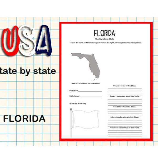 Florida Worksheet - Etsy