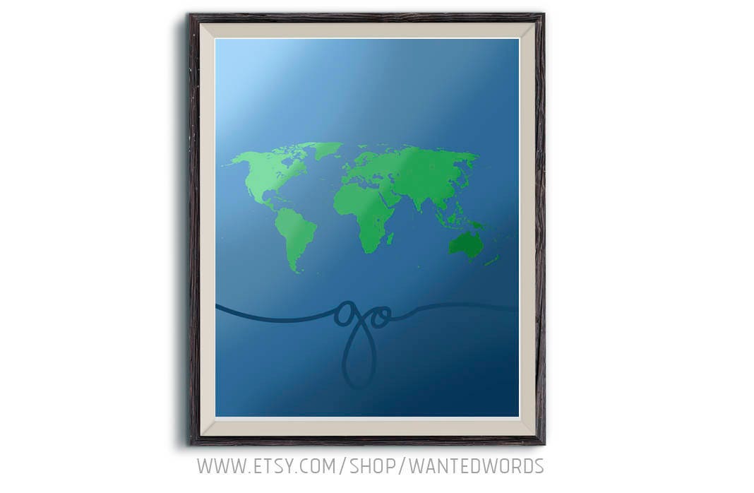 Go Missions World Map Great Commission Missionary Printable Wall Art - Etsy