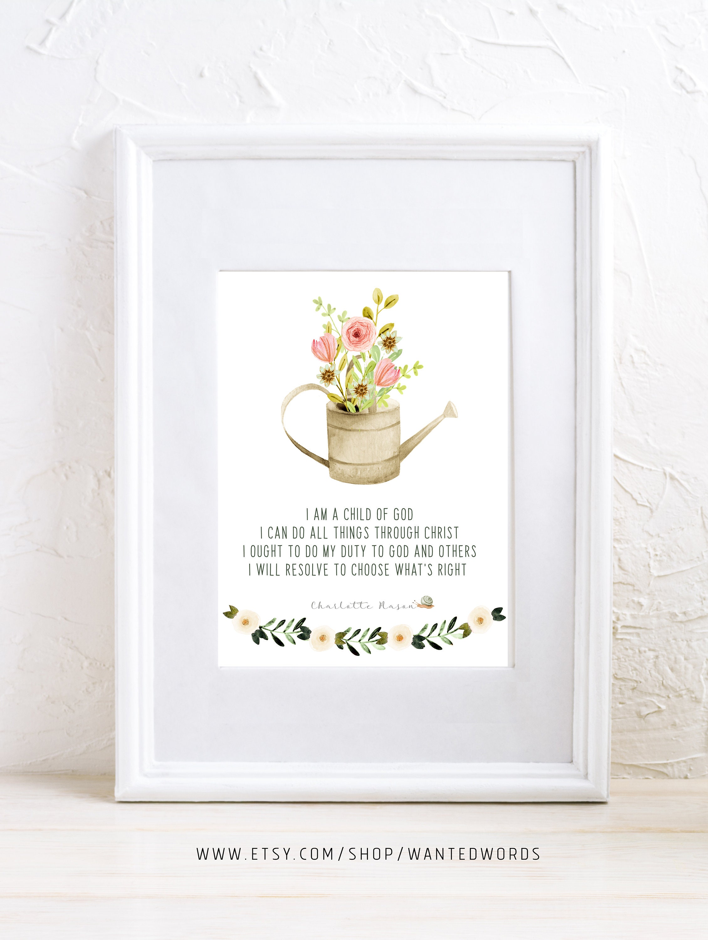 Charlotte Mason Motto I Am I Can I Ought I Will Printable | Homeschool ...