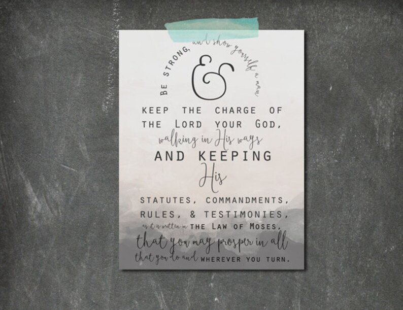 Men's Scripture Print Boys Room Art Bible Verse - Etsy