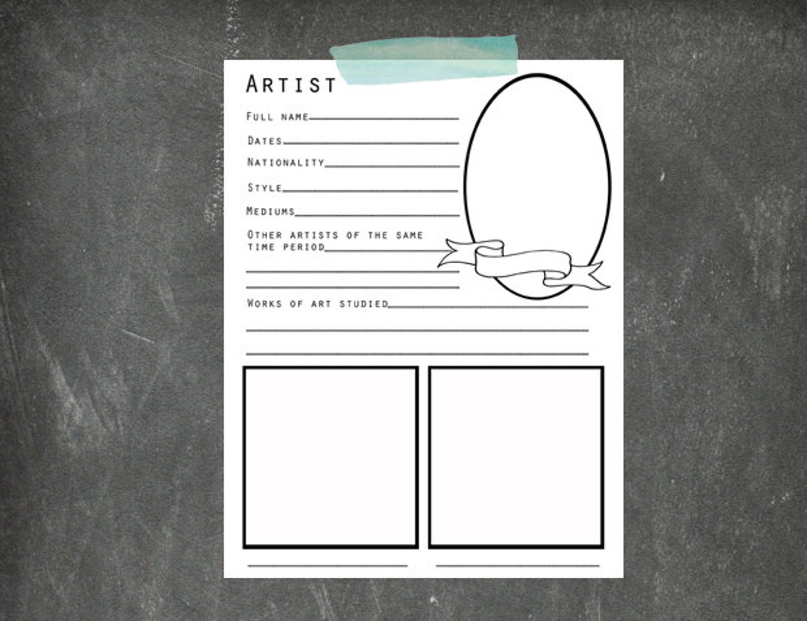 Charlotte Mason Inspired Artist Study Page Homeschool Notebooking ...