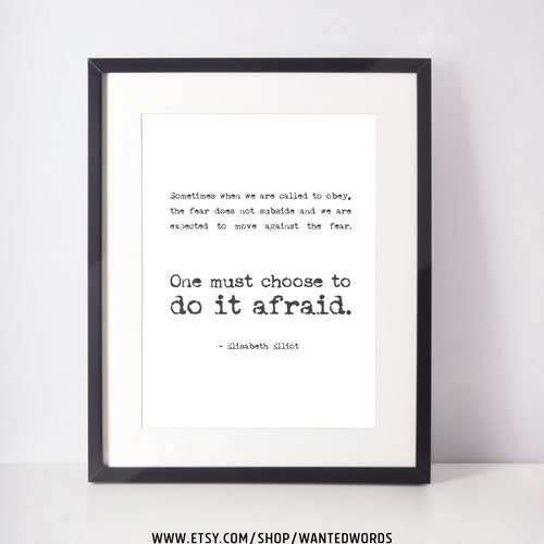 Elisabeth Elliot Do It Afraid Printable Print at Home Wall - Etsy