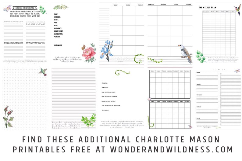 Charlotte Mason Set of 8 Printable Bundle Lot Encouraging Homeschool ...