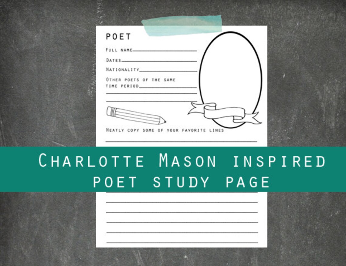 Charlotte Mason Inspired Poet Study Page Homeschool Notebooking ...