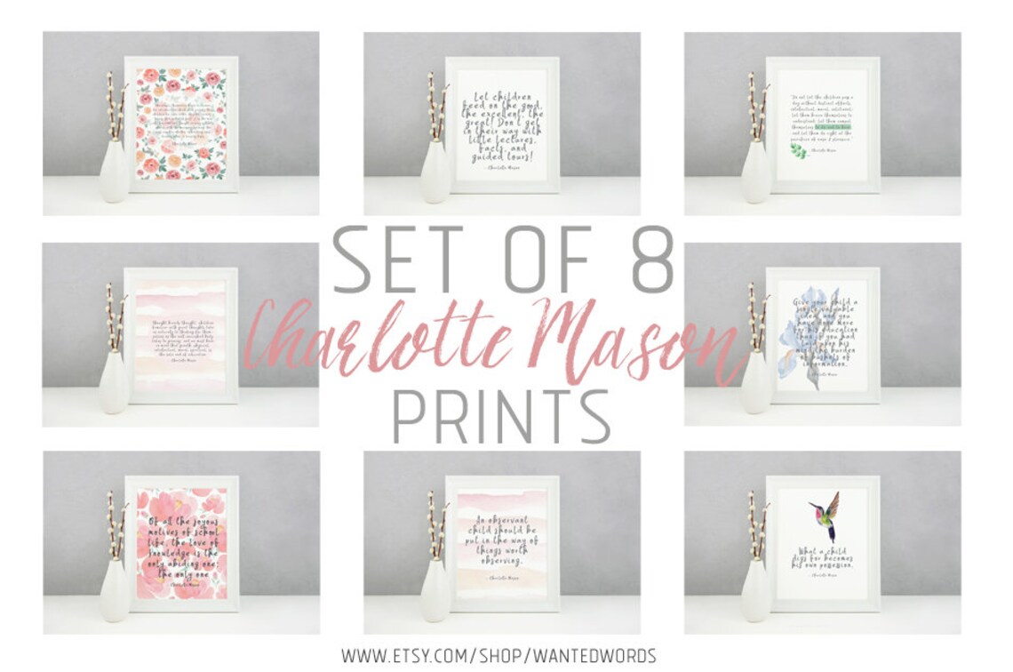 Charlotte Mason Set of 8 Printable Bundle Lot Encouraging - Etsy