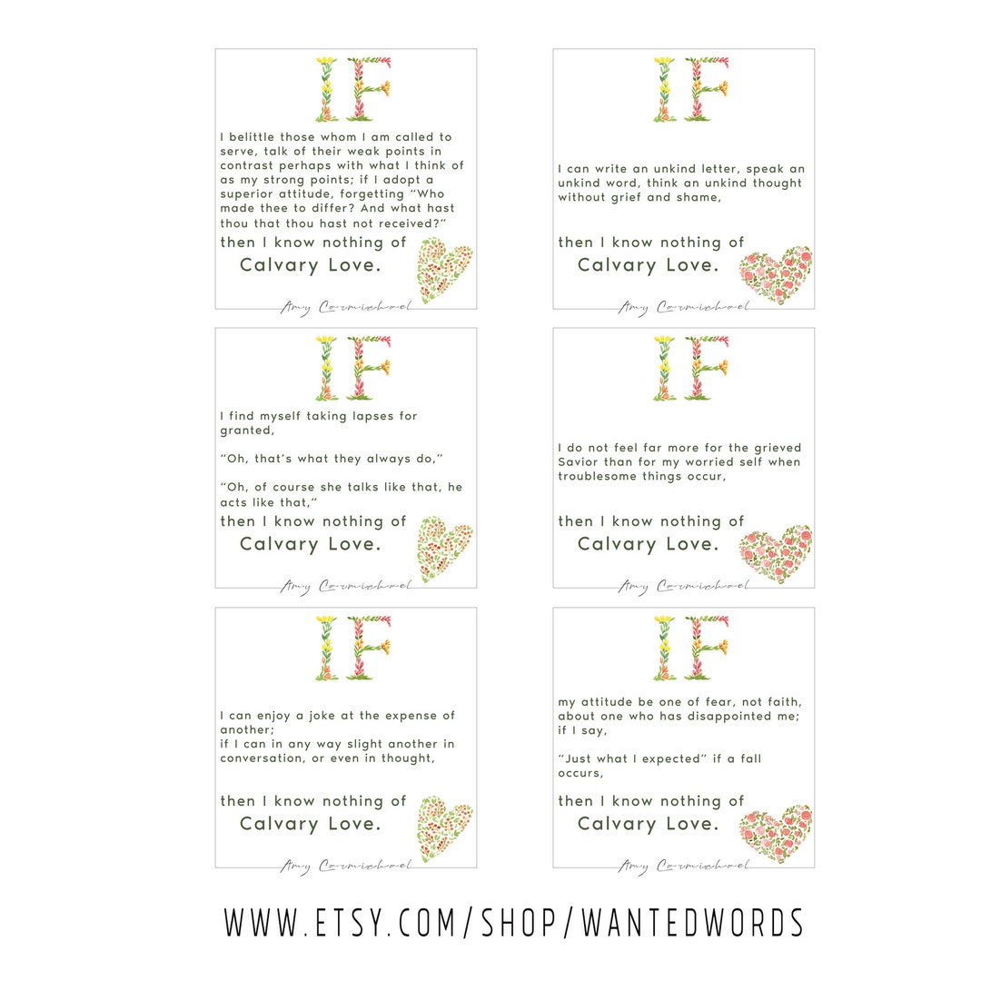 Amy Carmichael Collection of 6 IF Poem Printables to Print at Home ...