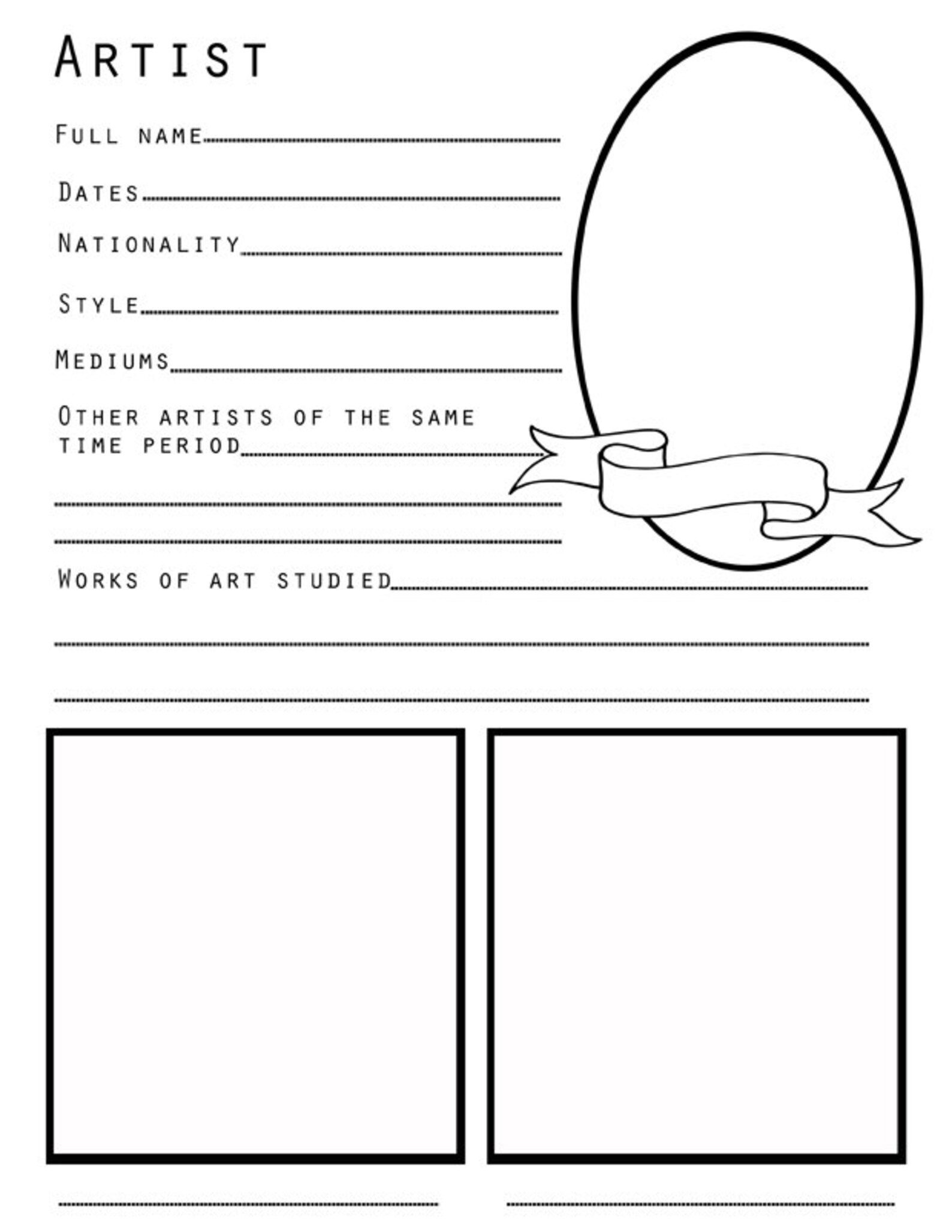Charlotte Mason Inspired Artist Study Page Homeschool Notebooking ...