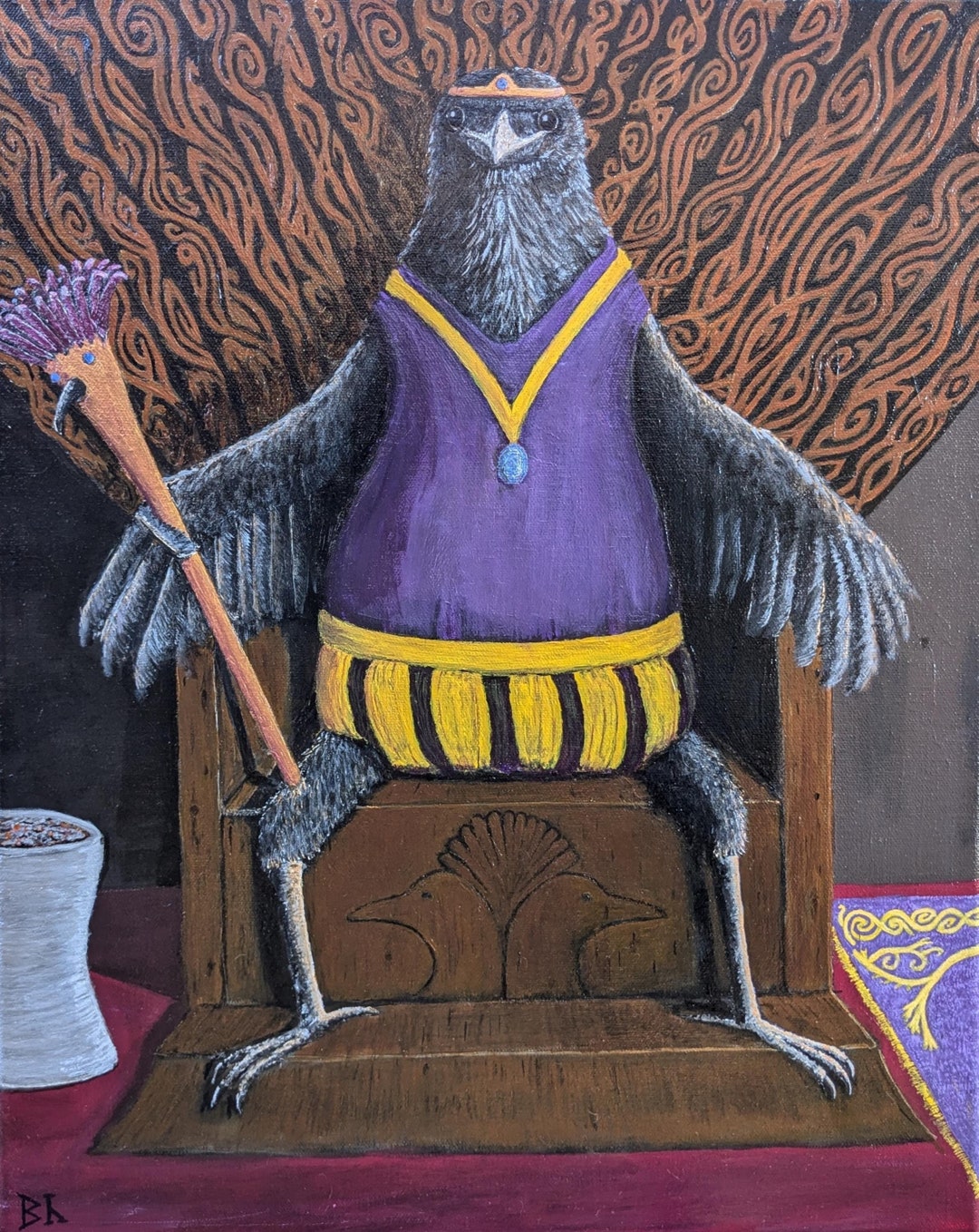 King Corbeau Card [single Card]--crow Card, King Card, Fantasy Card ...