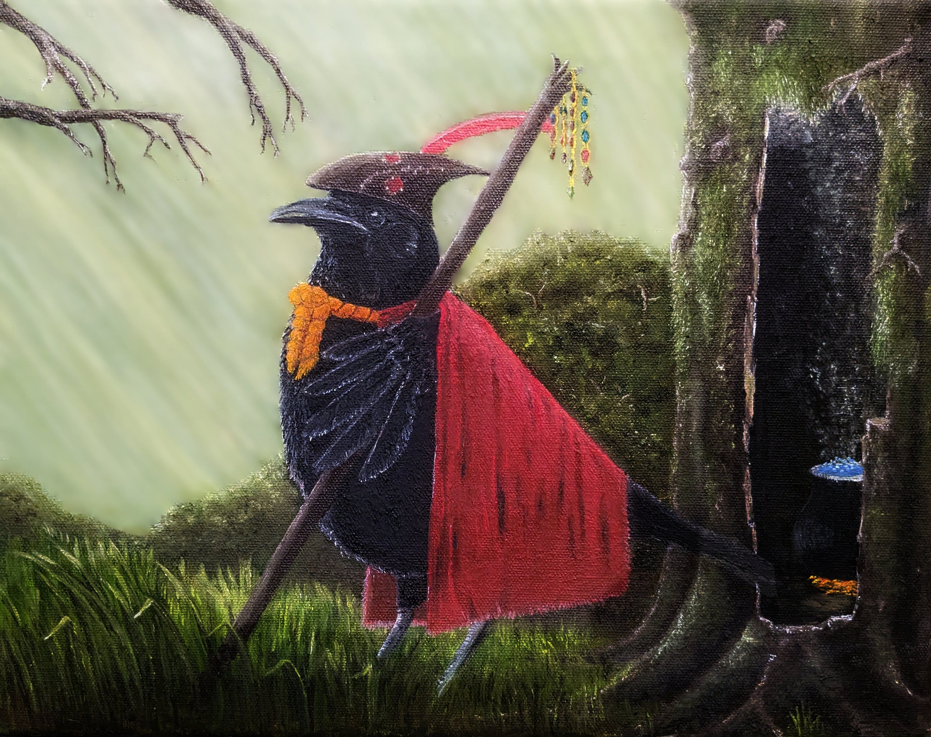 Crow Mage Card set of 4crow Card, Wizard Card, Mage Card, Fantasy Card ...