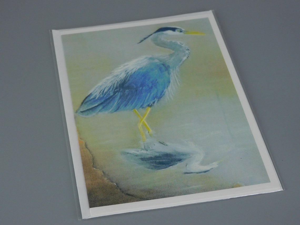 Great Blue Heron Card [single Card], Heron Card, Bird Card, Friend Card ...