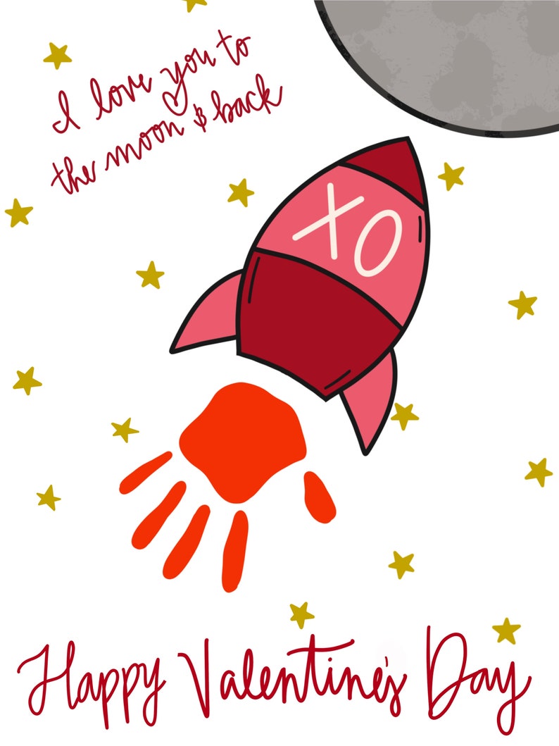 Valentines Day Printable, Gift for Mom / Dad, Printable Handprint Art ...