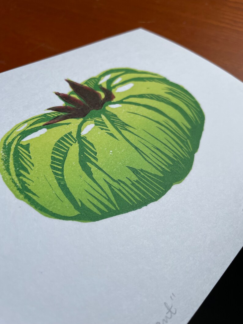 Heirloom Tomato Linocut Print | Hand Made Print | Garden Print | Fried ...