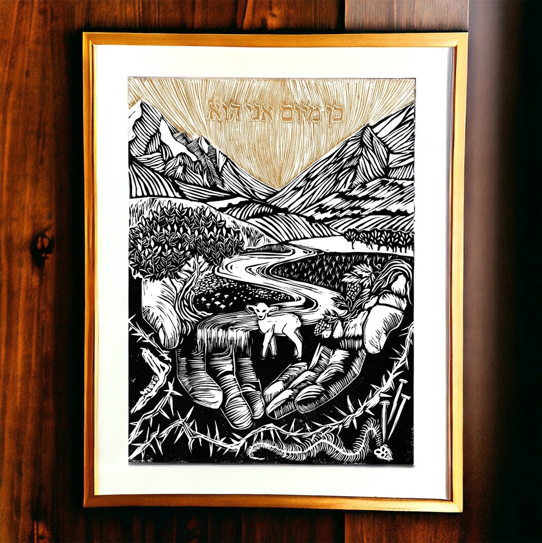 Editioned Biblical Linocut Print | Advent Artwork | Garden Print - Etsy