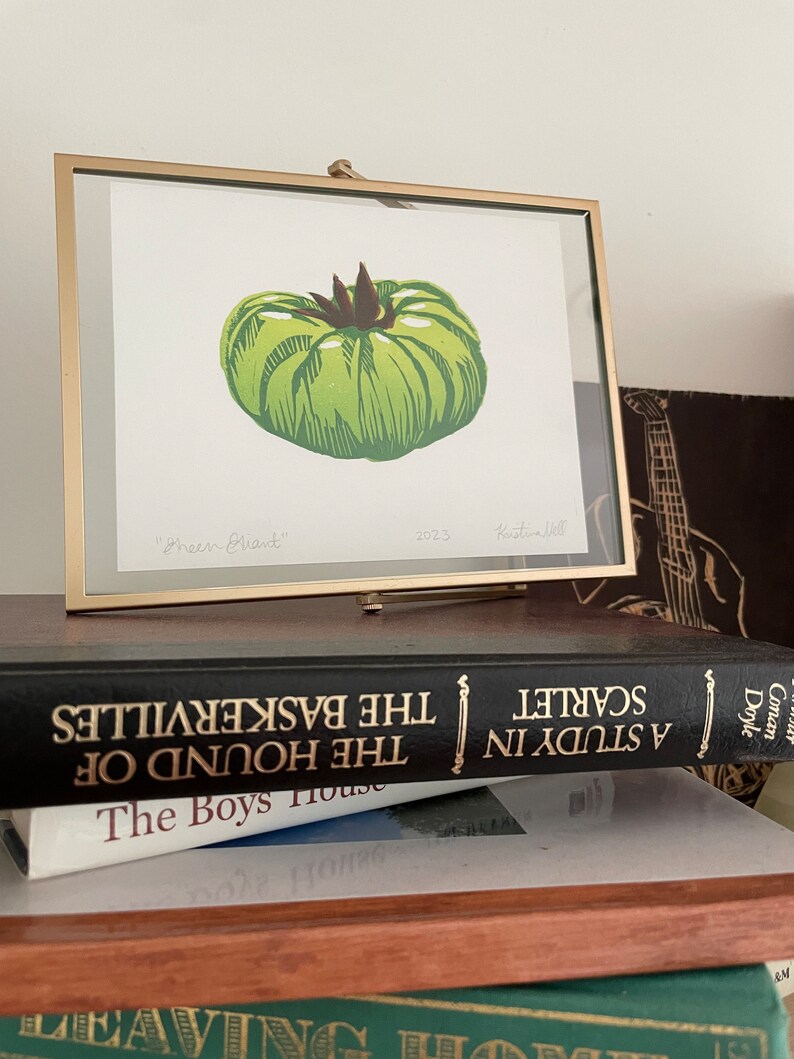 Heirloom Tomato Linocut Print | Hand Made Print | Garden Print | Fried ...