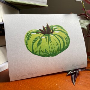 Heirloom Tomato Linocut Print | Hand Made Print | Garden Print | Fried ...