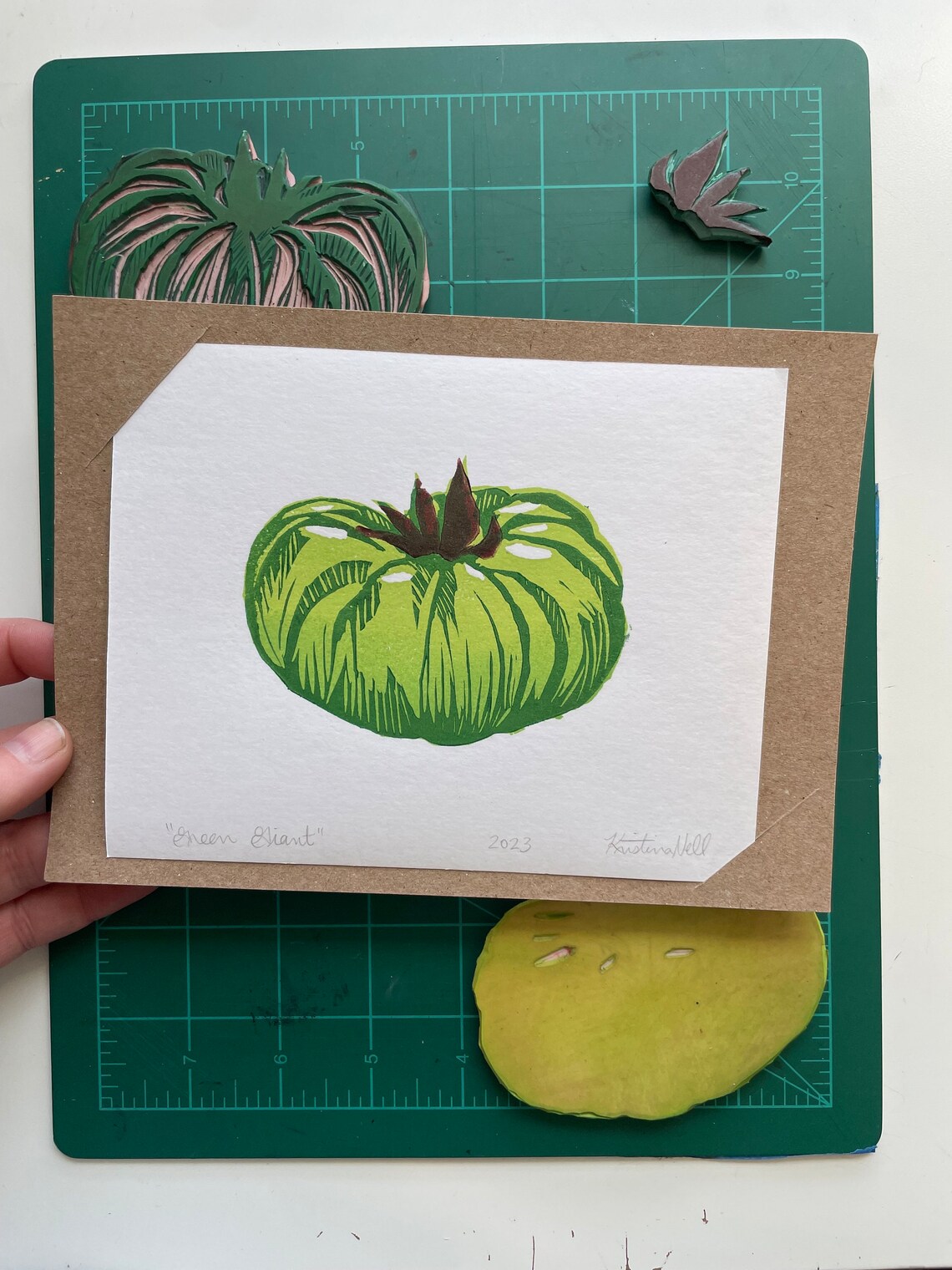 Heirloom Tomato Linocut Print | Hand Made Print | Garden Print | Fried ...