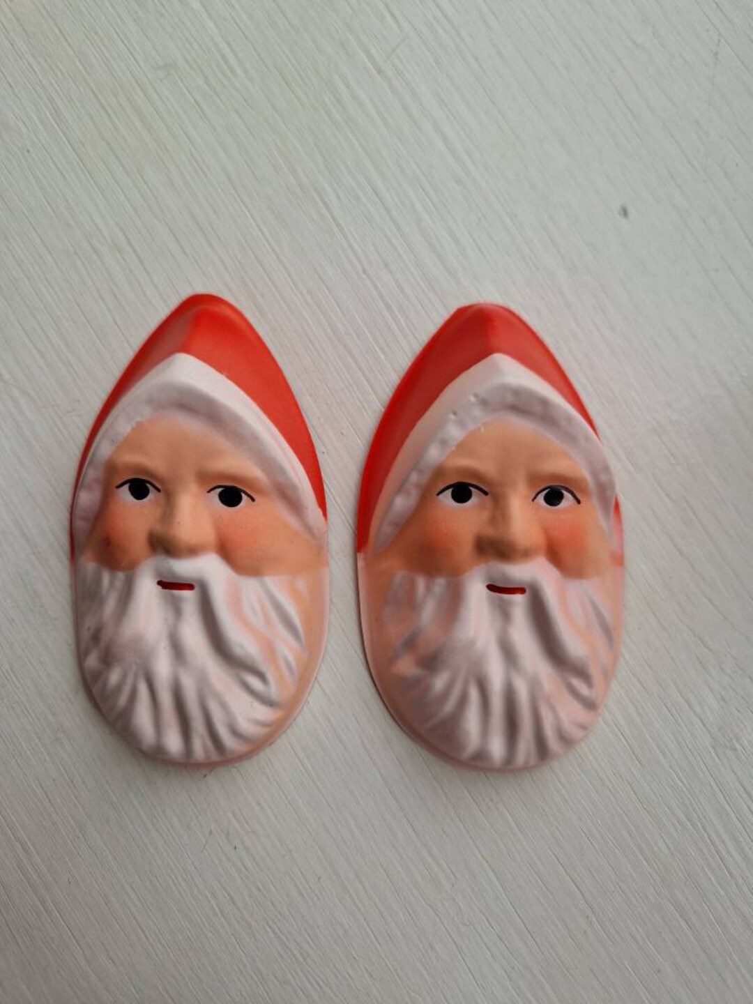 Plastic Father Christmas Santa Face X 2 Pack - Etsy