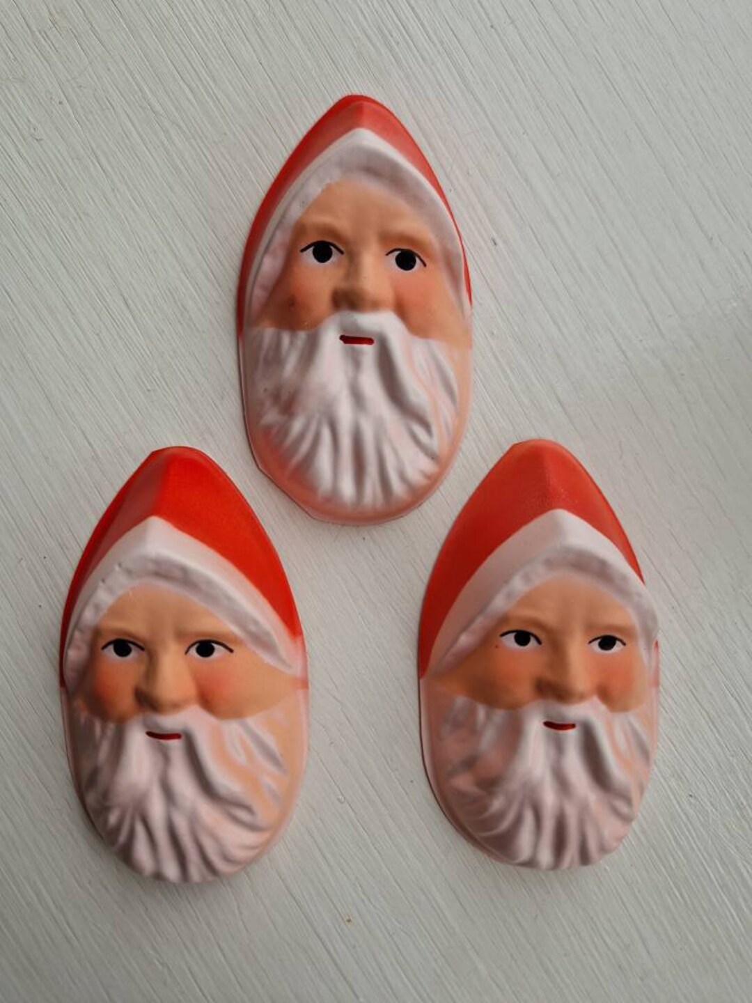 Plastic Father Christmas Santa Face X 3 Pack - Etsy