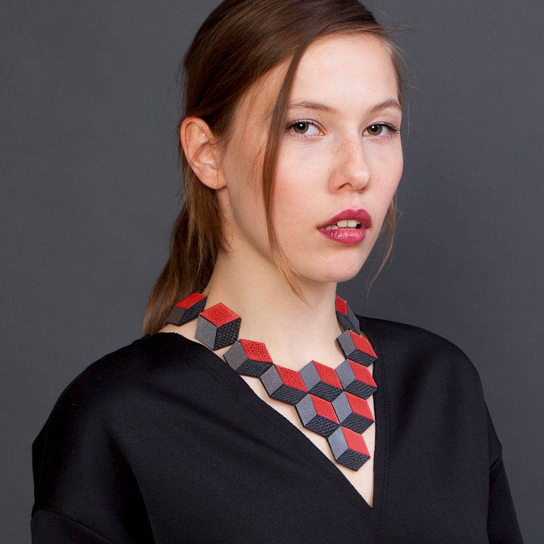 Gold Statement Necklace Statement Jewelry Geometric - Etsy