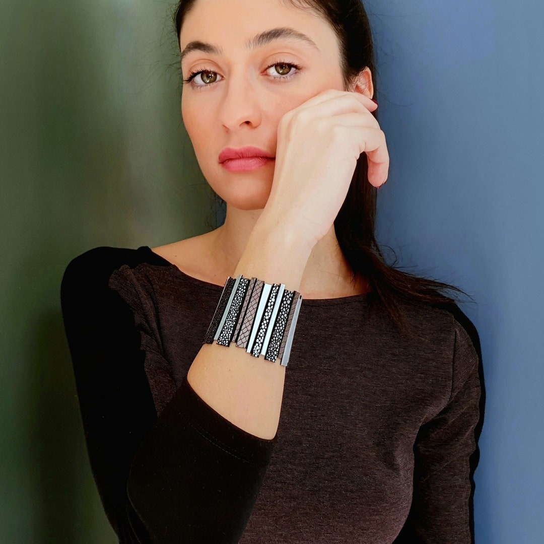 Large Bracelet, Leather Bracelet for Women,statement Bracelet ...