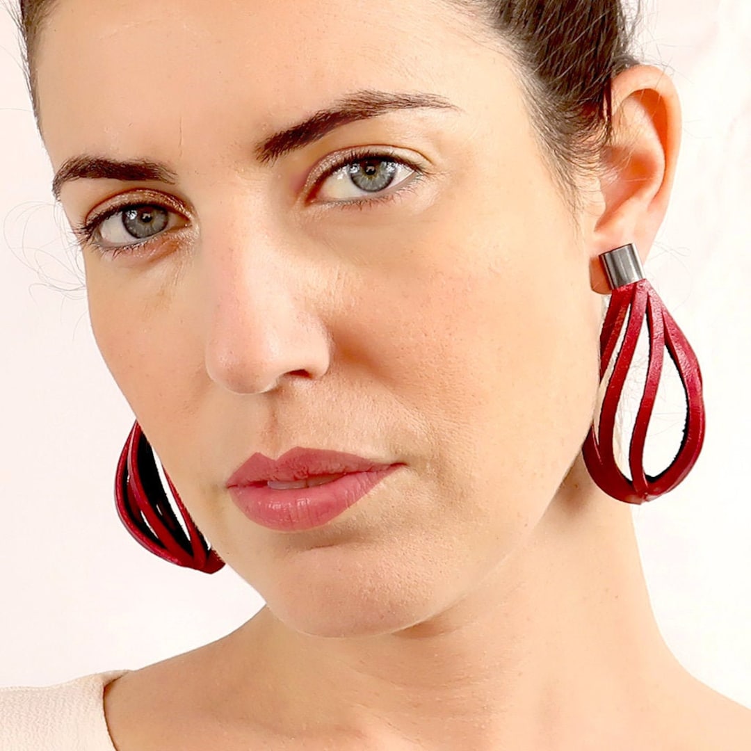 Large Red Earrings Statement Earrings Long Earrings for Women Bold ...