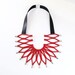 Red Statement Necklace, Bib Necklace, Statement Jewelry, Red Leather ...