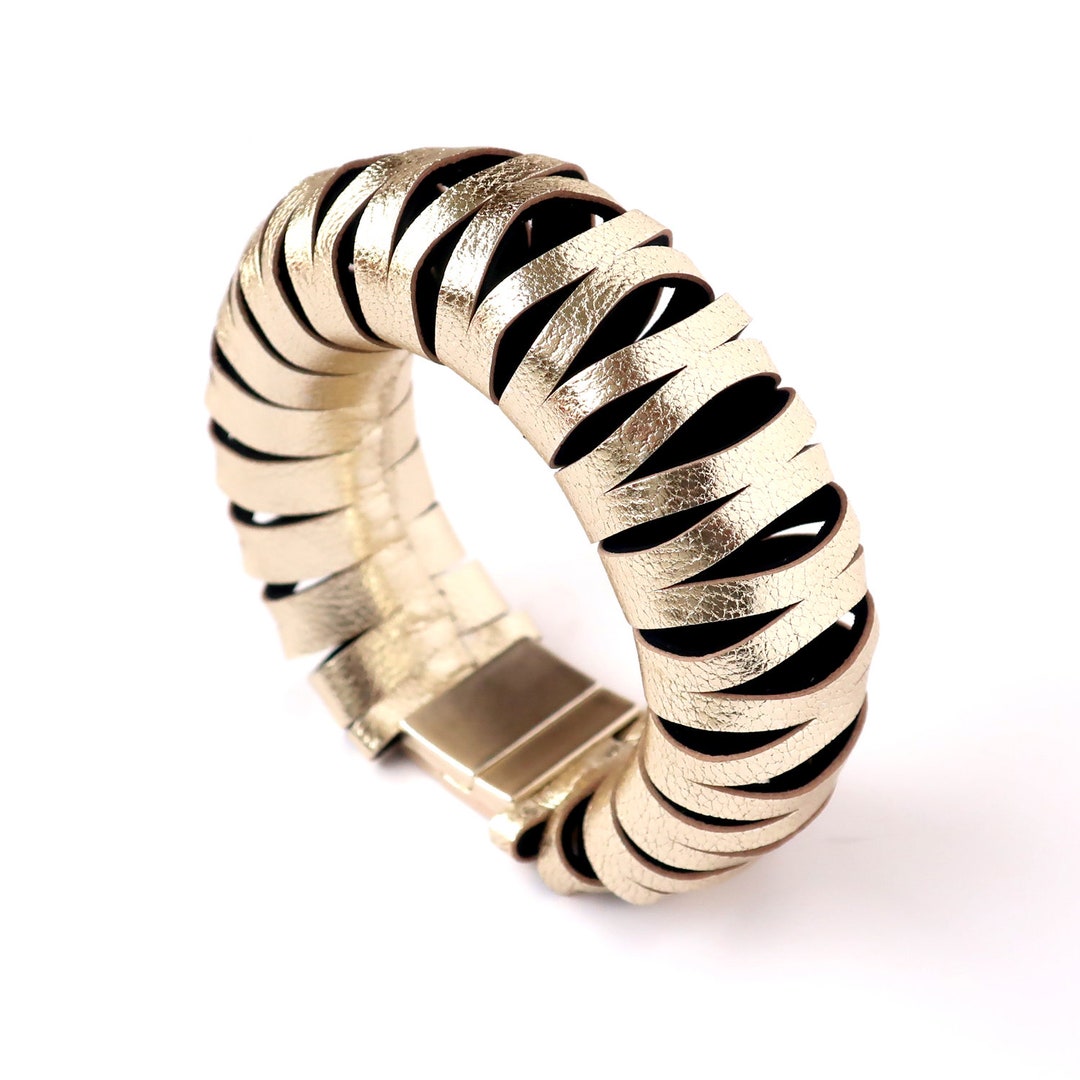 Large Gold Bracelet, Avant-garde Bracelet, Bracelet for Women ...