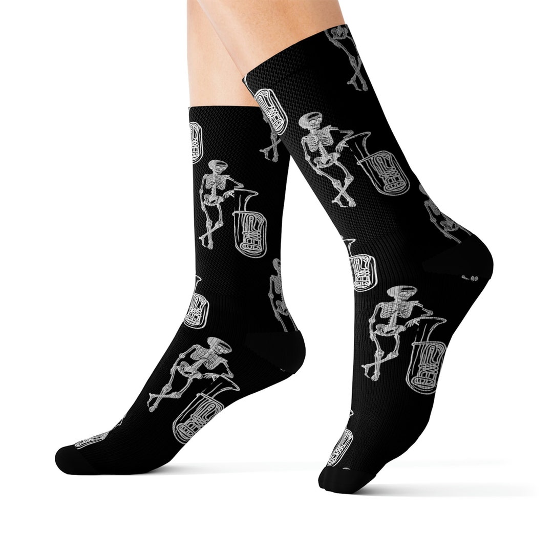 Skeleton With a Tuba Socks Marching Band Teen Gift Director Gift Men ...