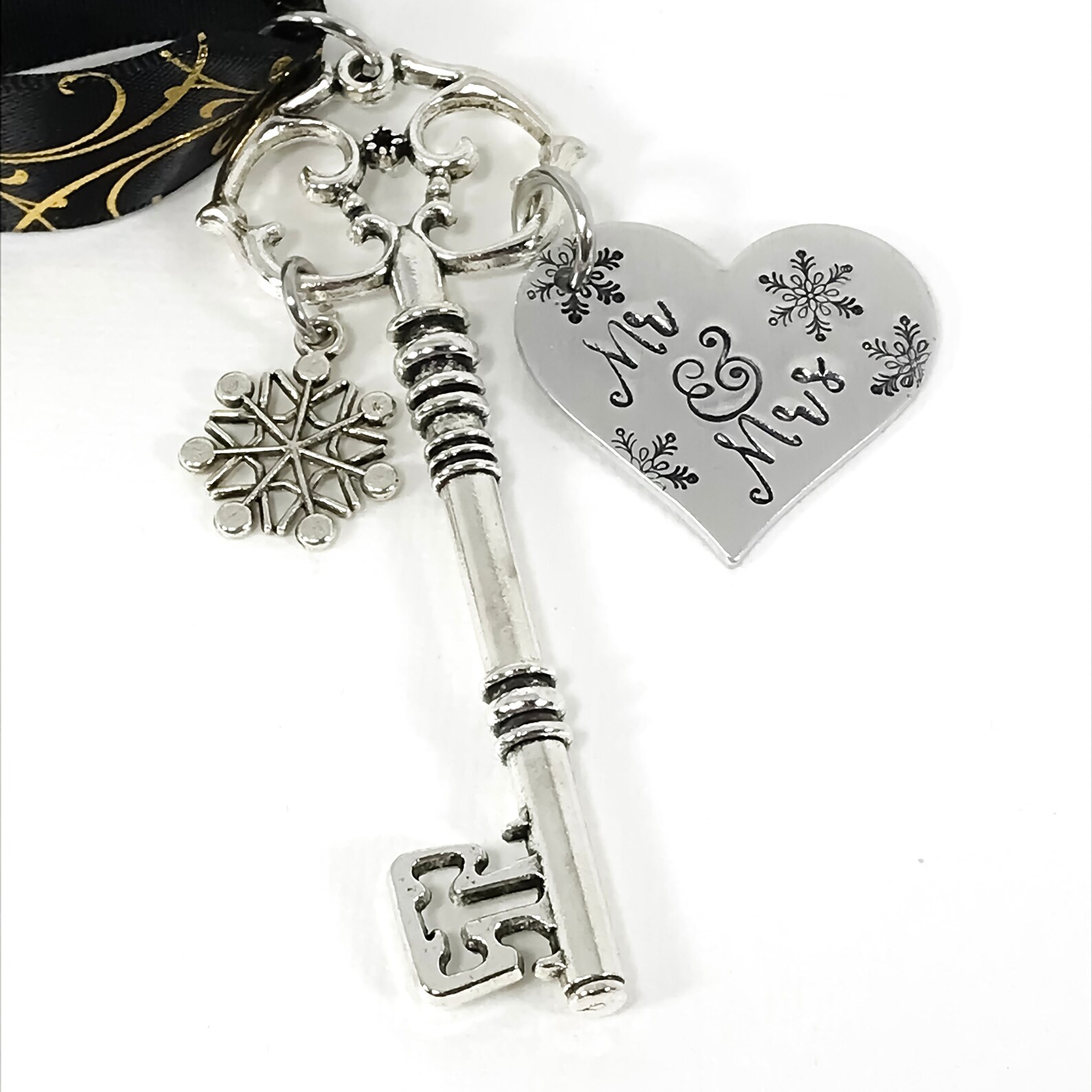 Mr. and Mrs. Key Ornament Newlywed Couples Gift Our First | Etsy