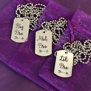 Big Bro Mid Bro Lil Bro Dog Tag Necklace - Big Brother Middle Brother ...