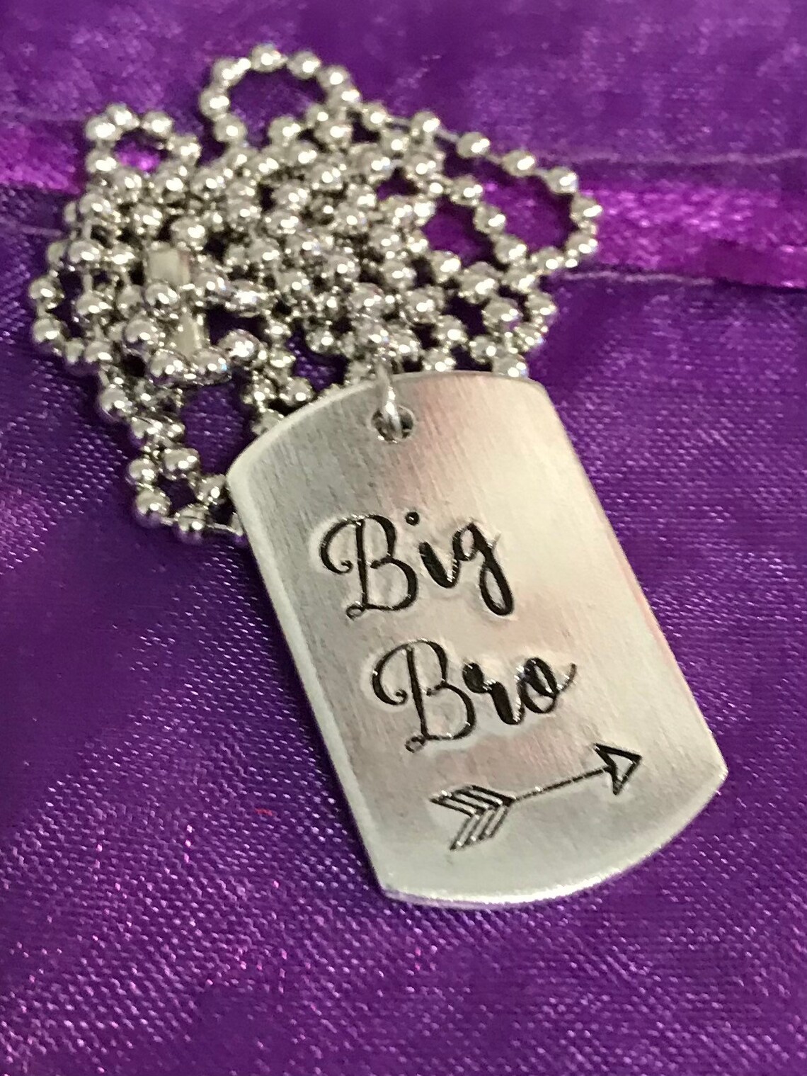 Big Bro Mid Bro Lil Bro Dog Tag Necklace Big Brother Middle - Etsy
