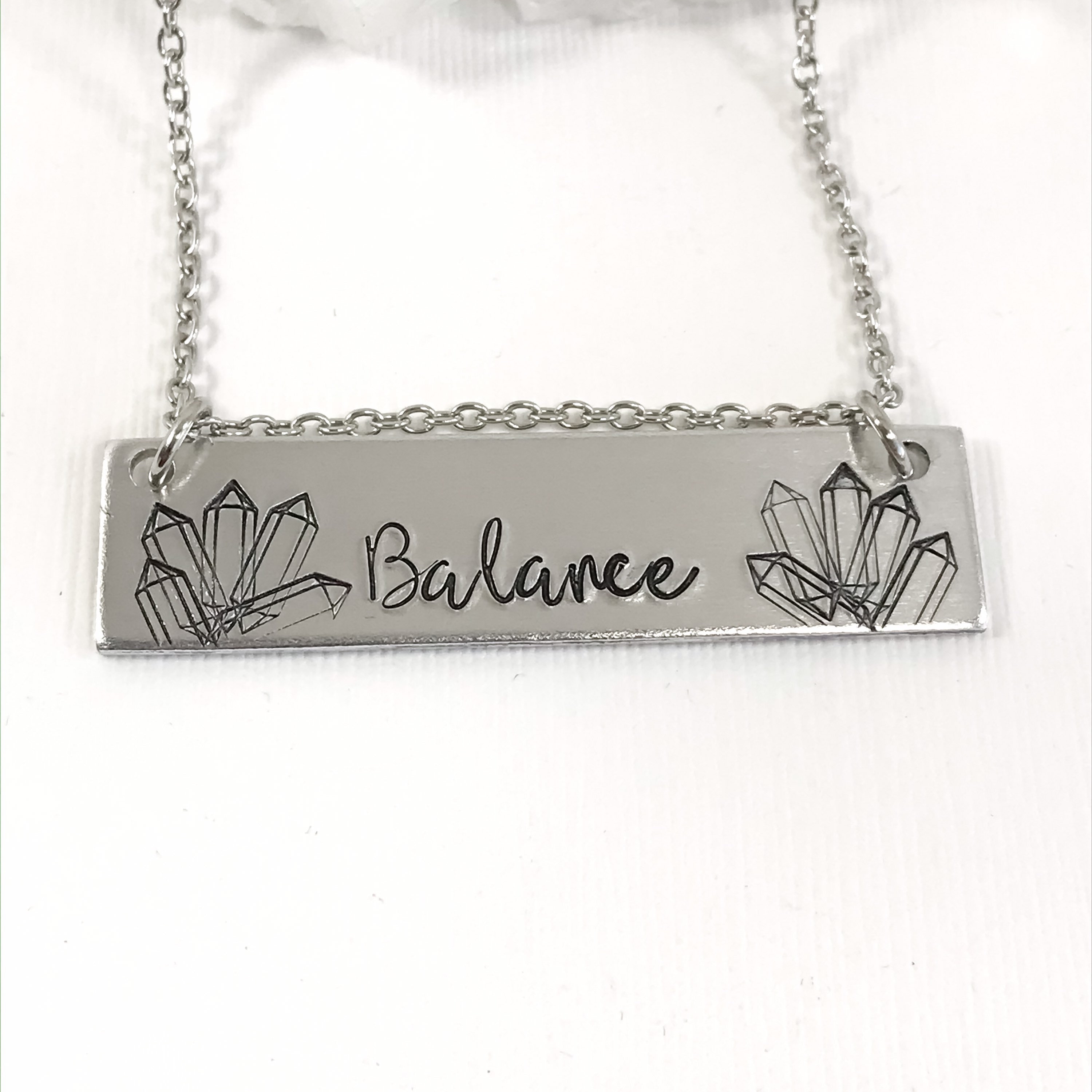 Balance Necklace Mindful Jewelry Crystal Cluster Hand | Etsy