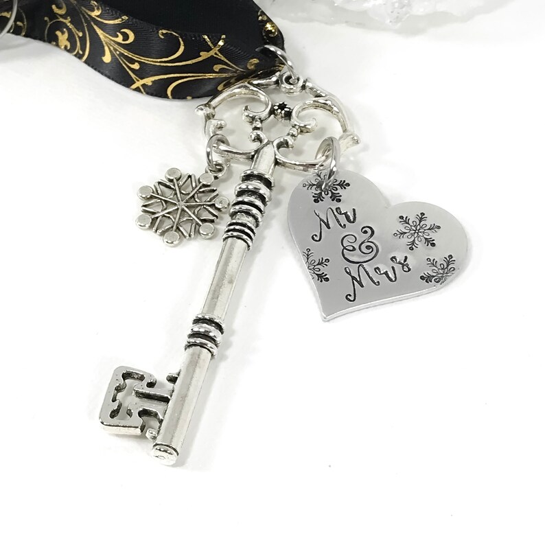 Mr. and Mrs. Key Ornament Newlywed Couples Gift Our First | Etsy