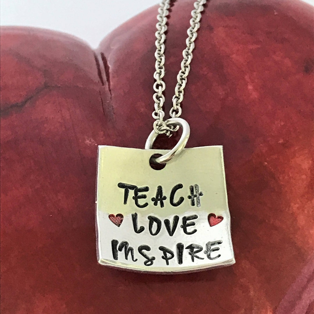 Teach Love Inspire, Pendant - Teacher Christmas Gift for Educators ...