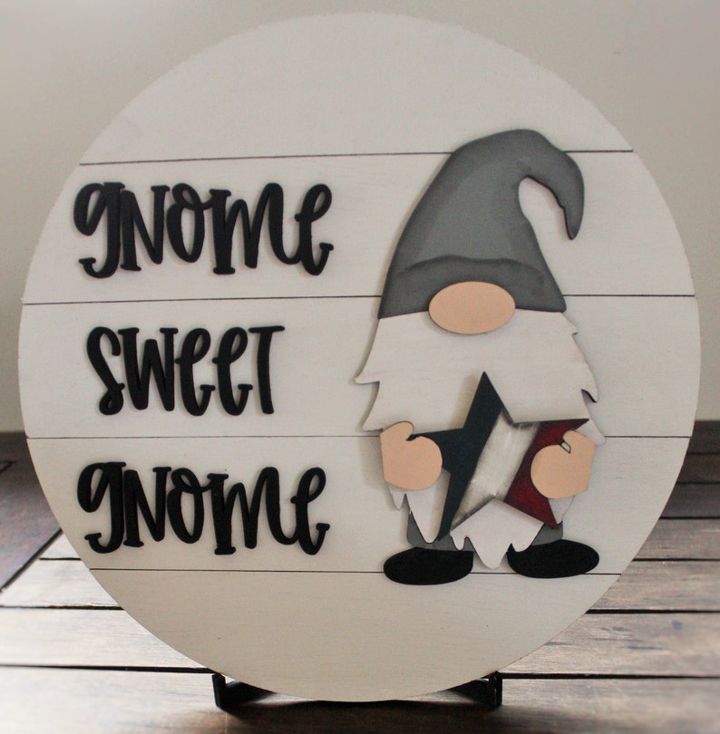 Gnome Sweet Gnome Interchangeable Wood Sign Front Door Decor - Etsy