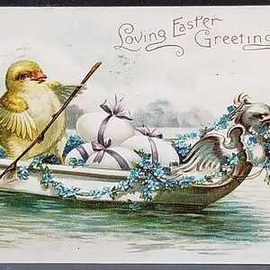 Easter Postcard Ellen Clapsaddle Anthropomorphic Baby Chicks Singing in ...