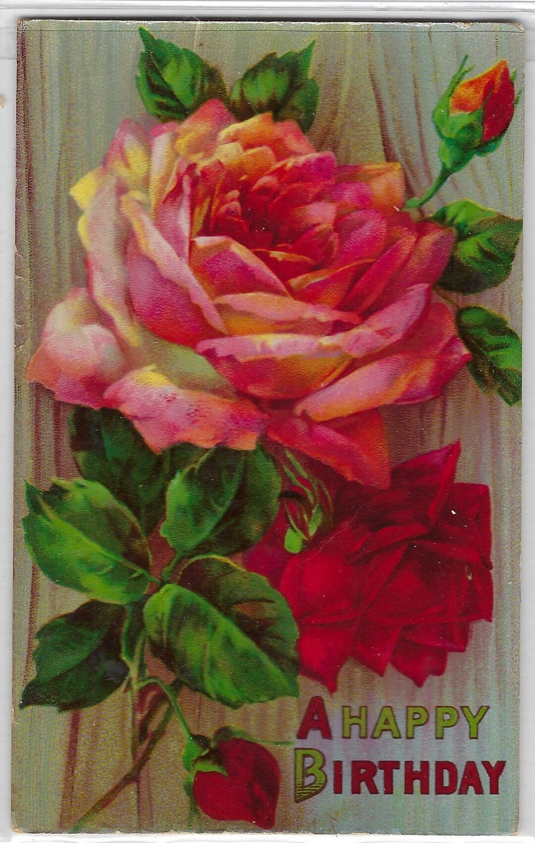 Birthday Postcard Pink & Red Roses Gel Finish Series 5100 - Etsy