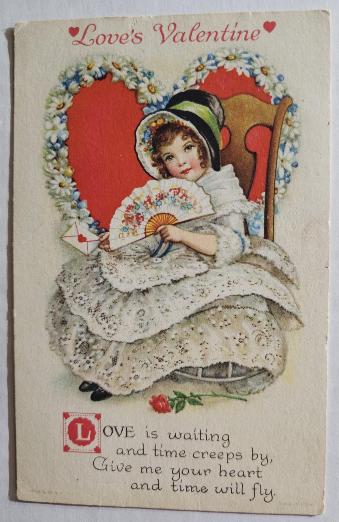 Antique Valentine Postcard: Clapsaddle Little Girl With Hearts - Etsy