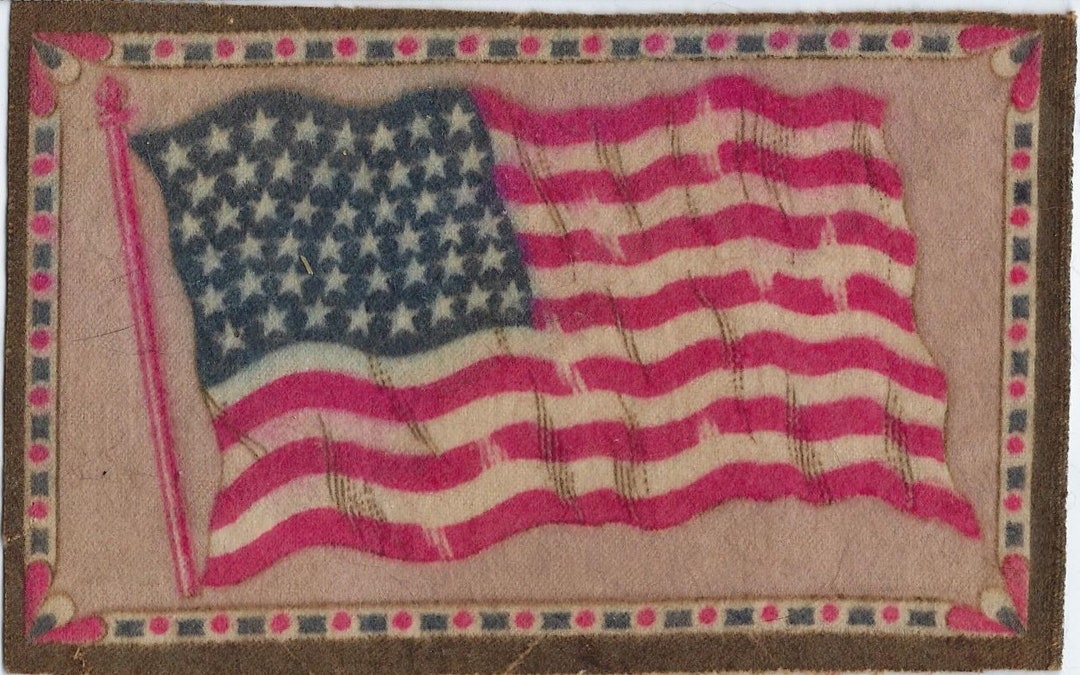 Antique Advertising Trade Card Felt Cloth Tobacco Cigar Flag of United ...