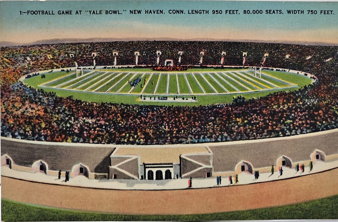 Early Stadium Postcard Yale Bowl New Haven Connecticut RPPC Style Card ...