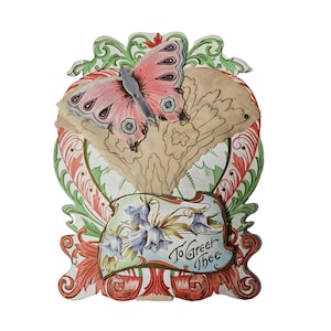 Heavy Die Cut Art Nouveau Valentine Card Butterfly - Etsy