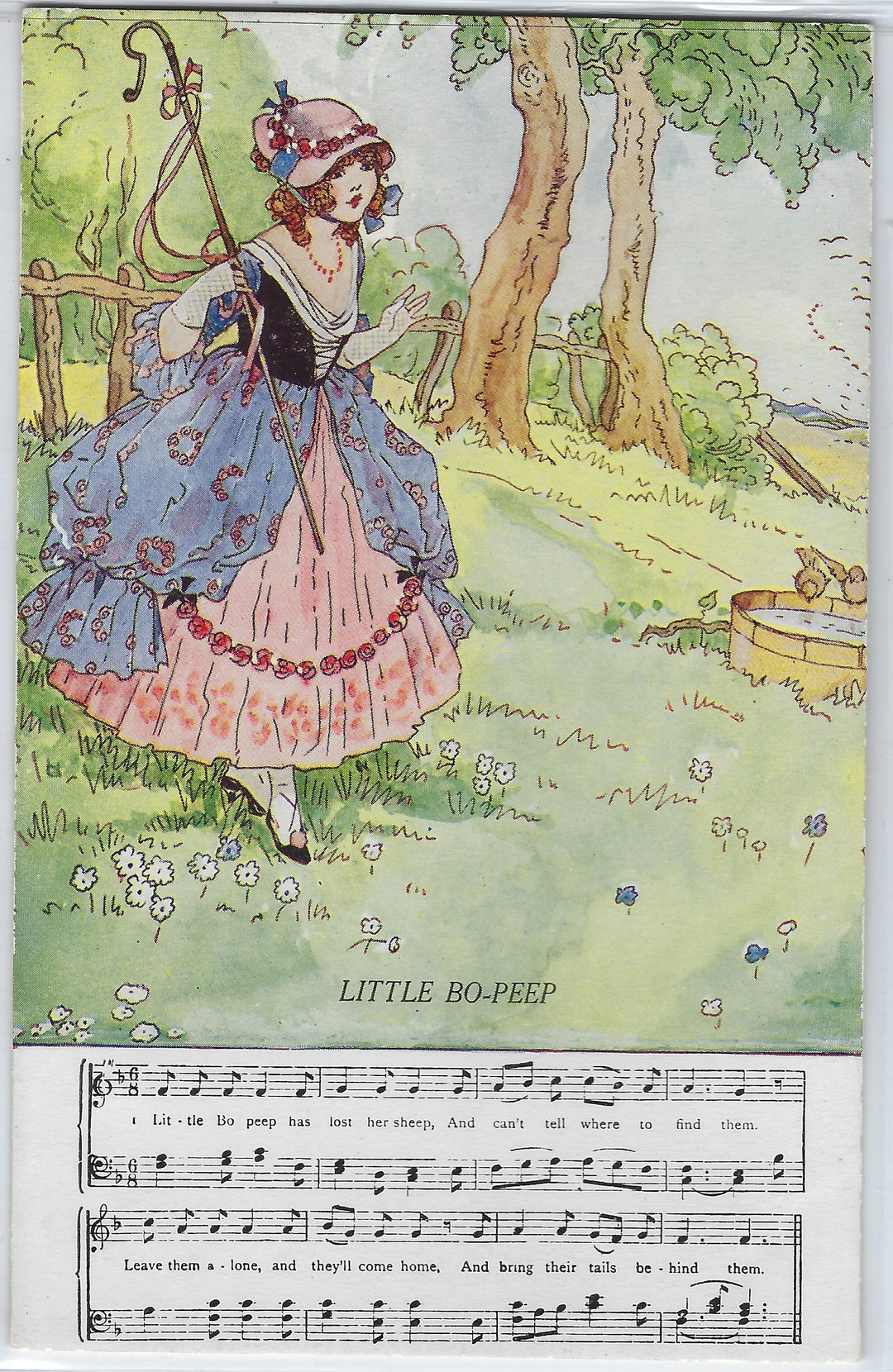 Little Bo Peep English Nursery Rhymes Postcard Series 44 A&C Black ...