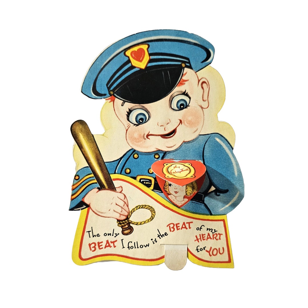 Die Cut Mechanical Valentine Card Police Officer Boy Lift Flap - Etsy