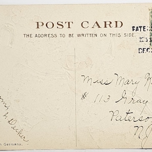 New Year Postcard Young Child With Wings in White Coat Sprinkling Good ...